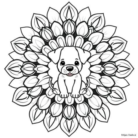 Coloriages Mandala Chien Mignon