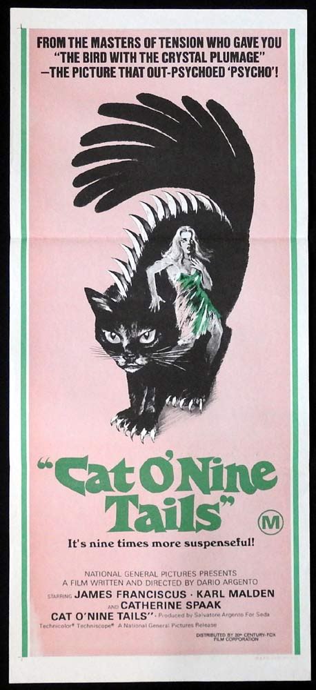 The Cat O Nine Tails Original Daybill Movie Poster Dario Argento James