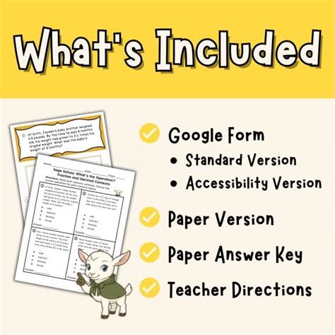 Whats The Operation Fraction And Decimal Word Problems Tpt