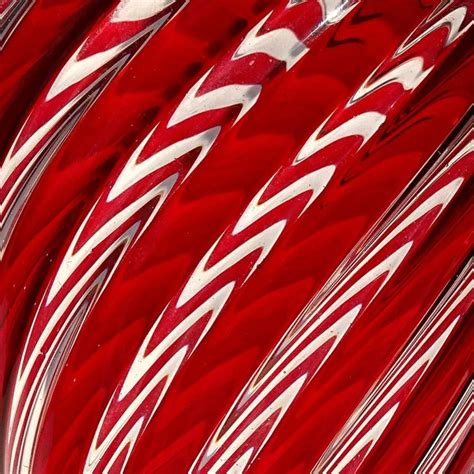 Murano Vintage Avem Swirling Ruby Red Clear Stripes Italian Art Glass