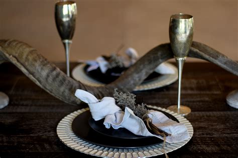 African Wedding Table With Kudu Horn Decorations