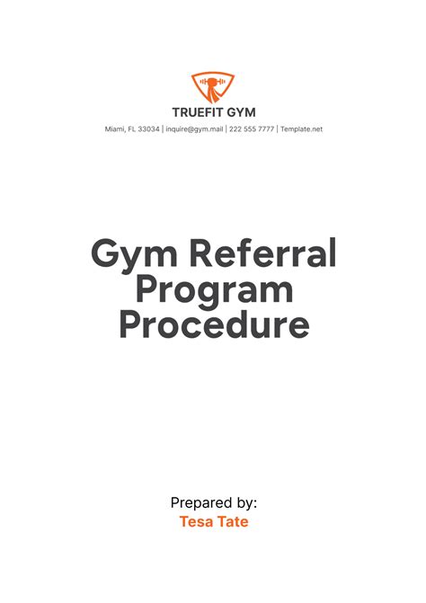 Free Gym Referral Program Procedure Template To Edit Online