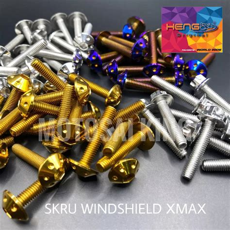 🇹🇭🔥1pcs Skru M5 Saiz 8 Visor Windshield Xmax Adv150 Nvx Nmax Y15 Lc135