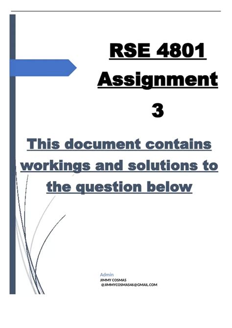 Rse 4801 Assignment 3 2023 Rse 4801 Assignment 3 2023 Stuvia Sa