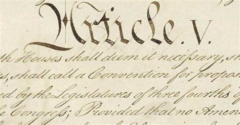 Article V Vs Constitutional Convention Cosaction