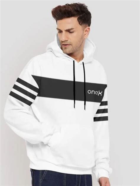 Buy One X Men Hoodie White Sweatshirt Fleece Full Sleeve Printed M