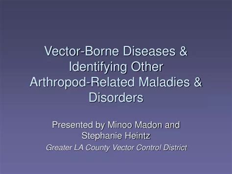 Ppt Vector Borne Diseases And Identifying Other Arthropod Related