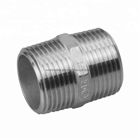 Stainless Steel Pipe Fittings Thread Screw Nipple Hex High Quality