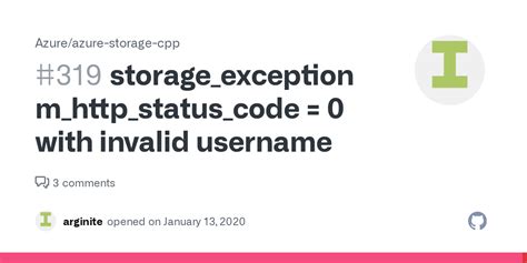 Storageexception Mstatuscode 0 With Invalid Username · Issue