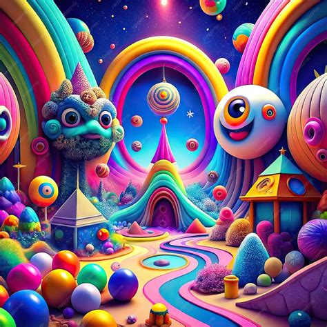 Premium Photo Illustration Of Colorful And Psycodelic World