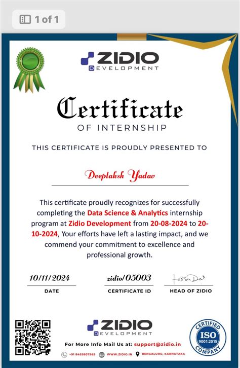 Deeplaksh Yadav On Linkedin Datascience Analytics Internshipexperience Growthmindset