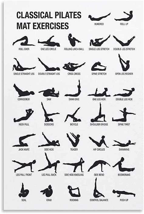 Pilates Poster Pilates Workout Chart And Studio Decor