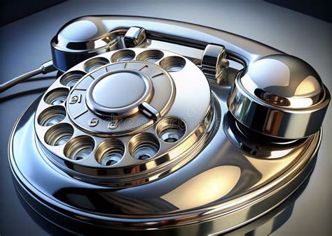 Vintage Chrome Telephone Dial Panel A 3d Rendered Piece Of Retro Charm Vintage Chrome Telephone Dial Panel A 3d Rendered Piece Of Retro Charm