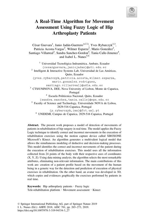 Pdf A Real Time Algorithm For Movement Assessment Using Fuzzy Logic