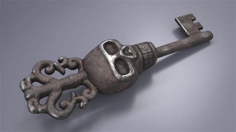 Ornate Skull Gothic Key Steel 3d Model Turbosquid 2246198