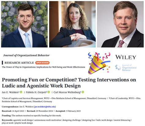 My First Publication In The Journal Of Organizational Behavior It Was Inspiring To Engage In