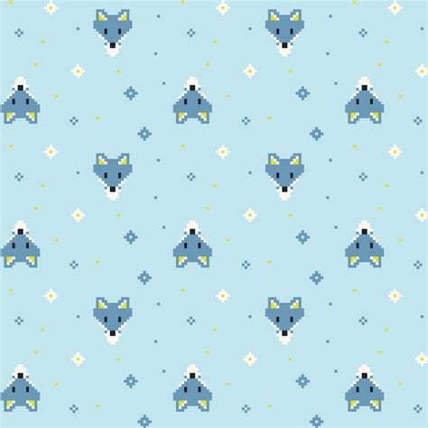 Premium Vector Cute Little Fox Head Pixel Pattern