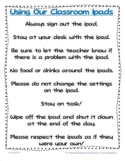 Classroom Ipad Rules Addie Williams Teacher Talk