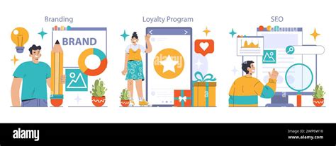 Business Concepts Set Seamless Procurement Process Engaging B2b