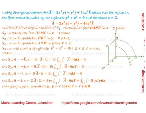Advanced Mathematics Vector Calculus Integral Calculus Gauss Divergence Theorem Lecture 9 Pdf