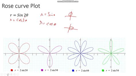 Plot Of Rose Function And Calculation Of Its Area Youtube