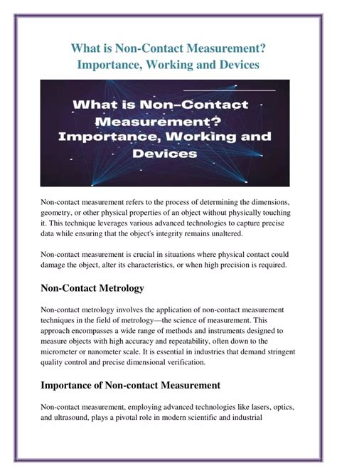 Ppt What Is Non Contact Measurement Importance Working And Devices Powerpoint Presentation