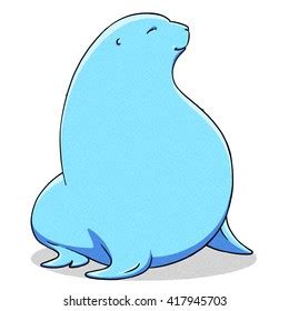 Funny Cartoon Cute Fat Seal Vector Stock Vector Royalty Free