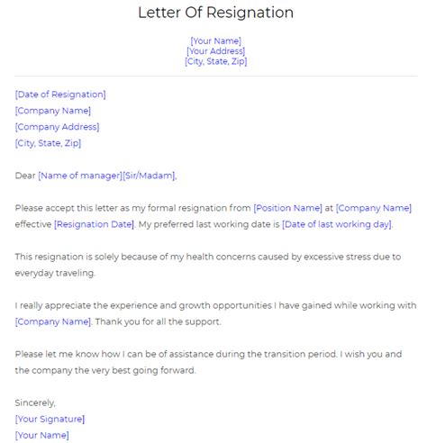 Best Resignation Letter Format Sample For Quitting A Job