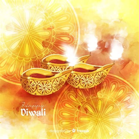 Aquarelle Fond De Diwali Vecteur Gratuite