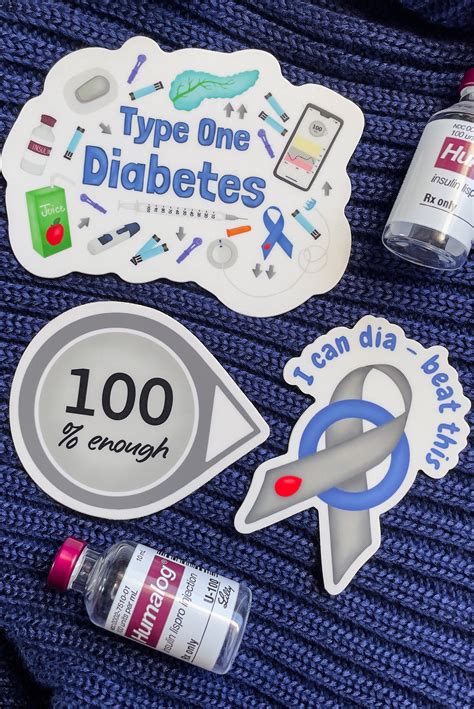 Diabetes Awareness Ribbon Sticker Waterproof Matte Vinyl T1d Type