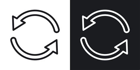 Reload Button Icon Set Sync Arrow Signs Circular Vector Image