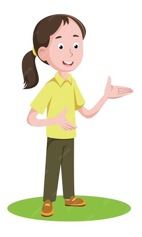 Premium Vector Girl Talking Cartoon
