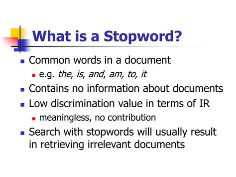 ppt automatically building a stopword list for an information