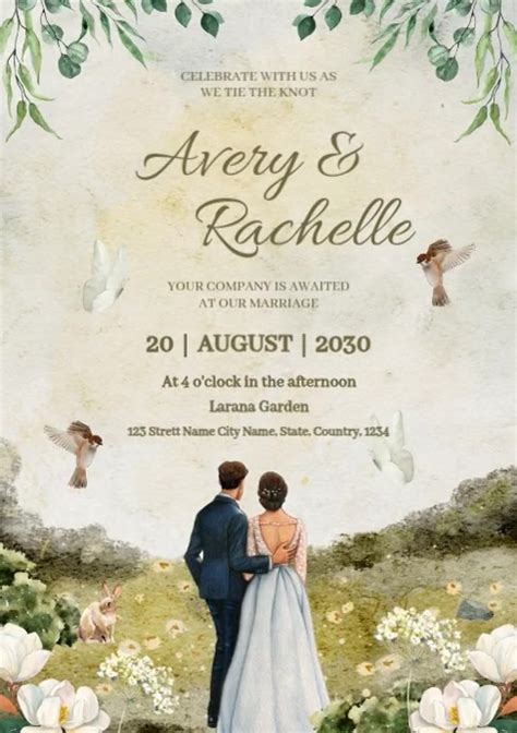 Weeding Invitation Flyer Template Postermywall