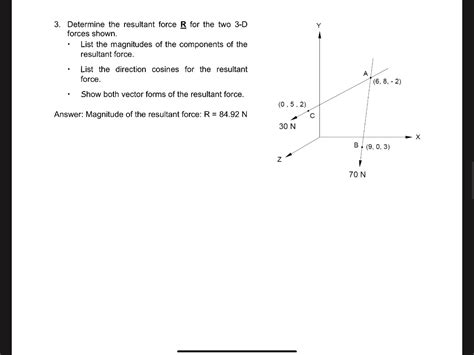 SOLVED Determine The Resultant Force R For The Two D Forces Shown List The Magnitudes Of The