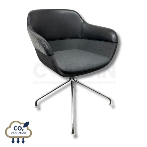 Second Hand Brunner Crona Leather Lounge Chair Blackgrey