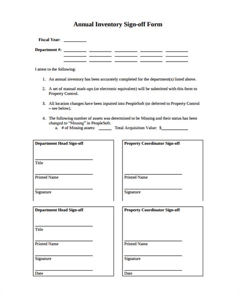 Free 10 Sample Sign Off Form Templates In Pdf Ms Word
