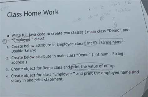 Solved Class Home Work EP Write Full Java Code To Create Two Chegg