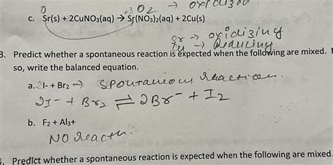 Solved C Sr S 2 Cuno3 Aq →sr No3 2 Aq 2 Cu S Sr → Oxidising 3
