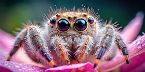 A Delightful Encounter With A Tiny Fuzzy Spider Closeup Wildlife