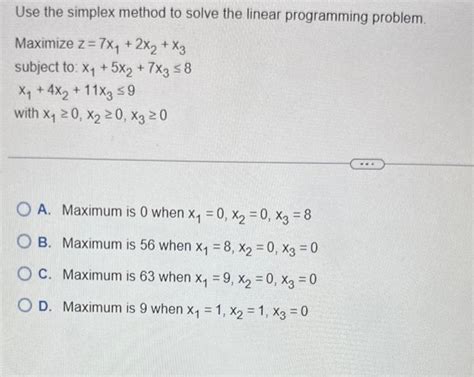 Solved Use The Simplex Method To Solve The Linear