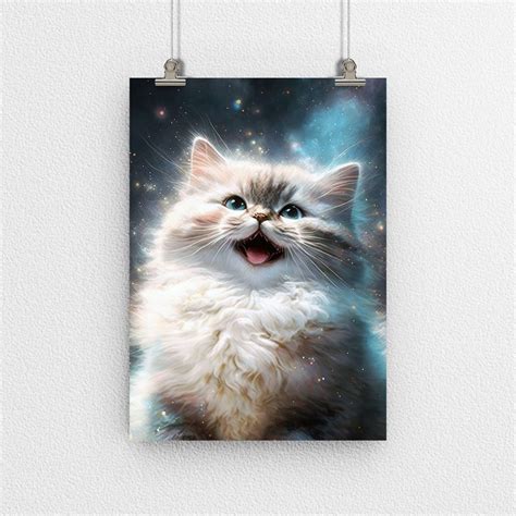 Sweet Cute Cat Kitten Poster Print Fluffy Furry Cuddly Feline Friend