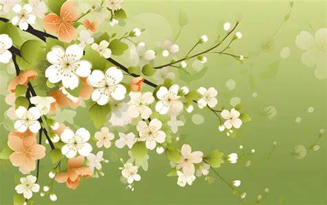 Premium Ai Image Blossom Background Vector Green