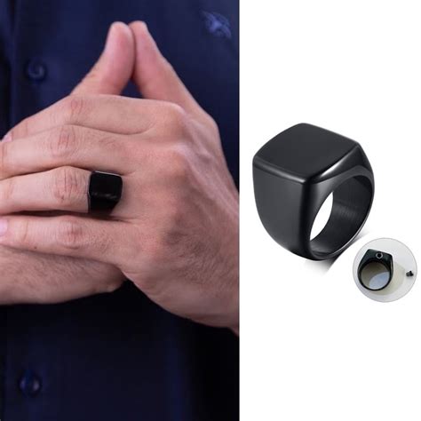 Cremation Ring Black Urn Signet Rings Ashes Holder Urn Ring Keepsake