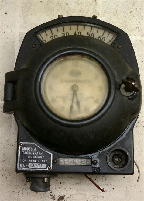 Vintage 24 Hour Tachograph Chart Recorder 12 16 Volt Model A Truck