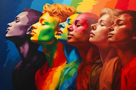 Premium Photo Vibrant Lgbt Silhouettes Human Spectrum
