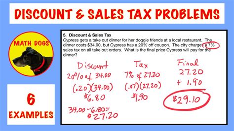 Sales Tax Word Problems Worksheets Library