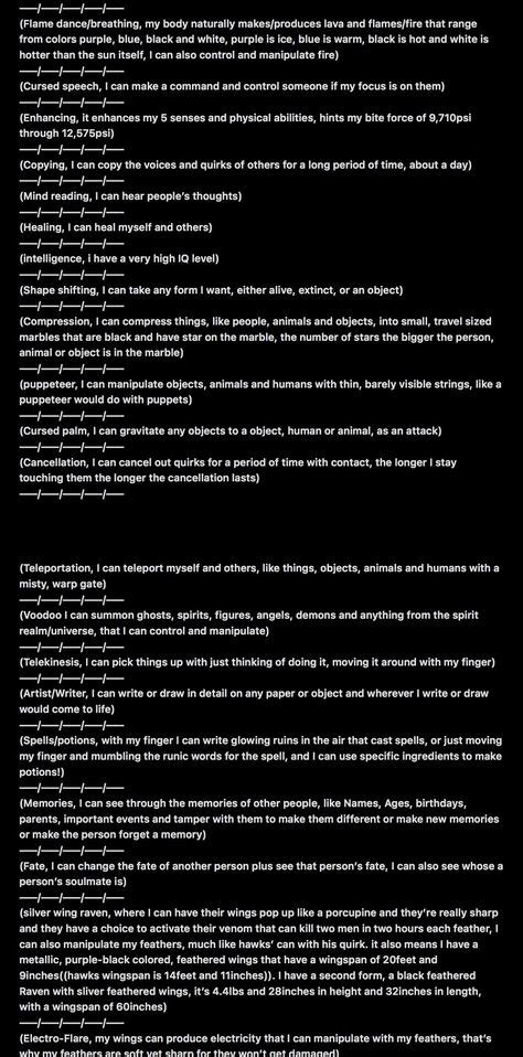 Mha Fan Made Quirks