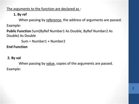 Vb Function And Procedure Pptx