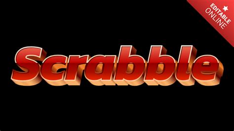 Scrabble Red Metallic 3d Text Effect Generator